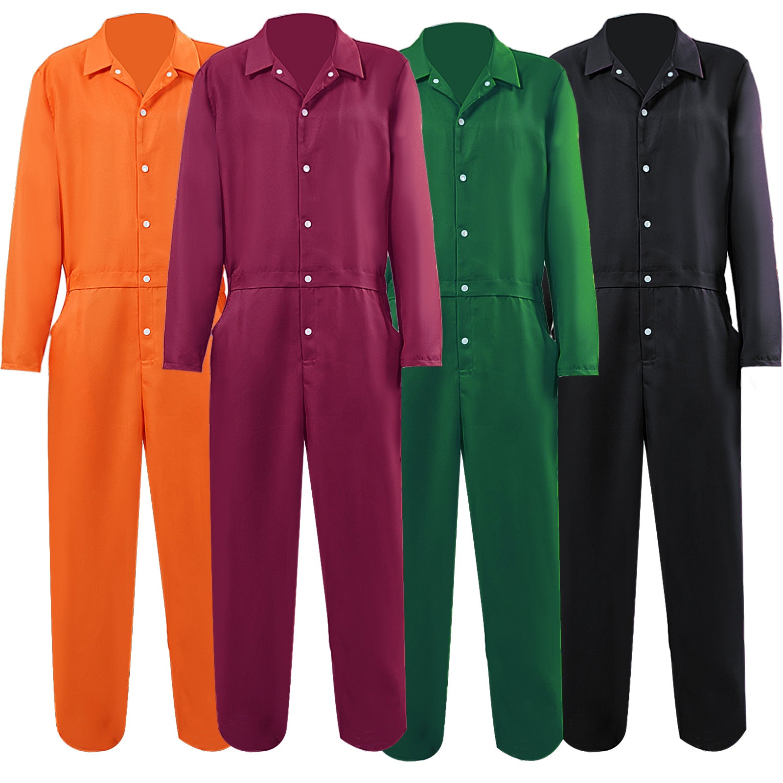 4 Kinds Male Prisoner Cosplay Costume Single Breasted Jumpsuit