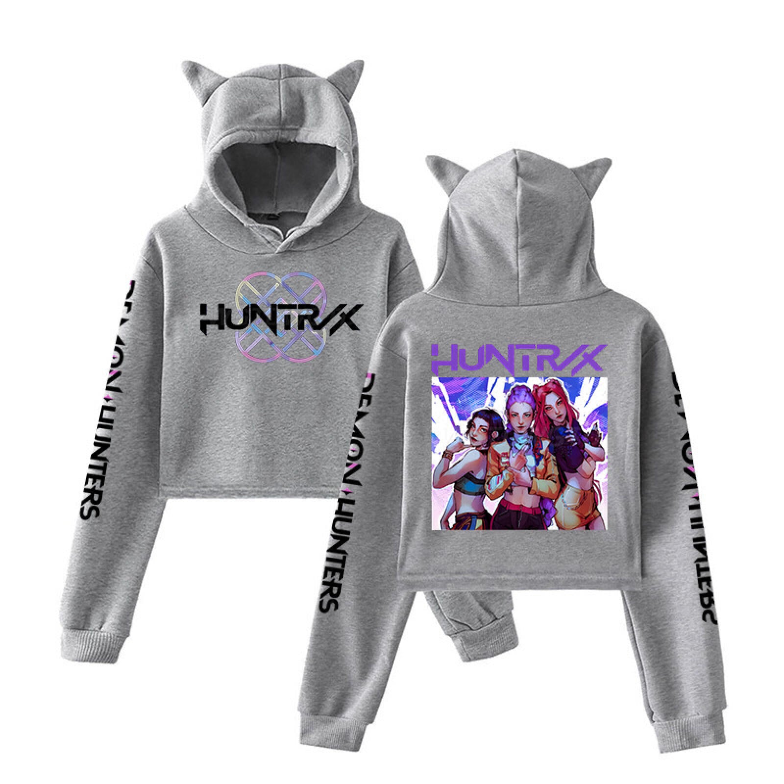 Anime K-Pop Demon Hunters Cosplay Costume Cat Ear Hooded Mini Coat
