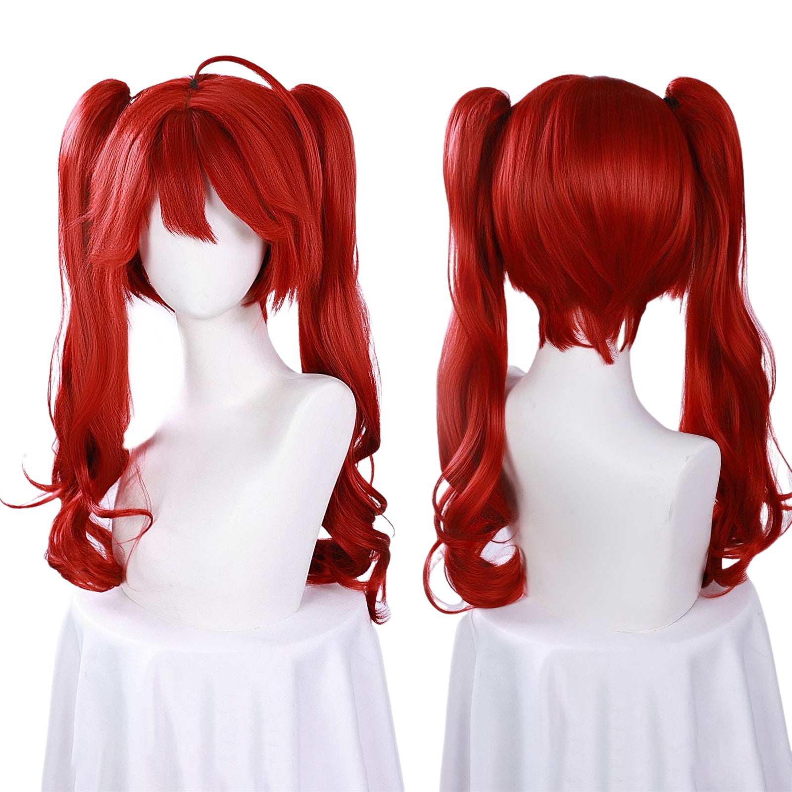 Anime Kasane Teto Cosplay Red Wig Detachable Long Pigtail
