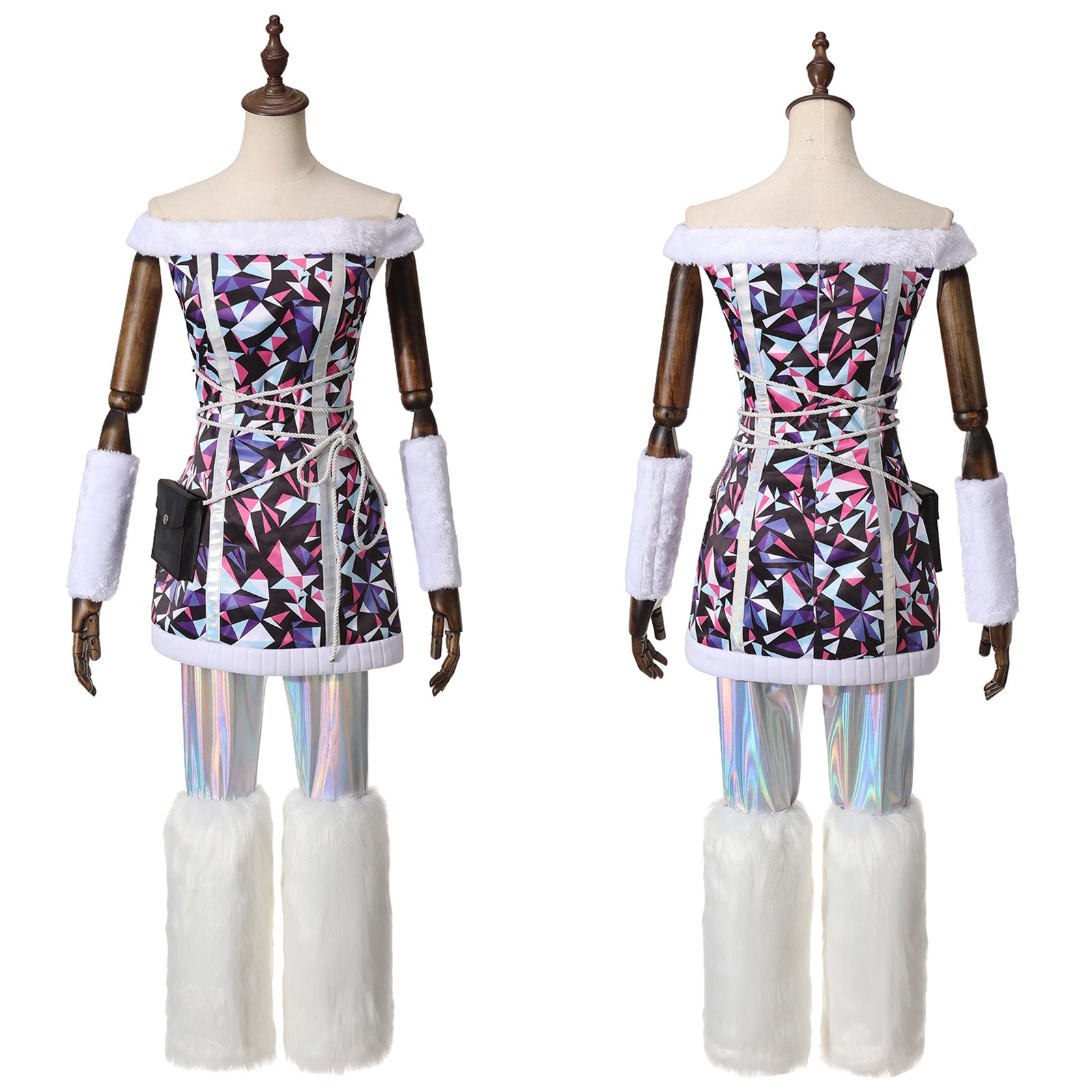 Anime Monster High Abbey Bominable Cosplay Costume Mini Dress
