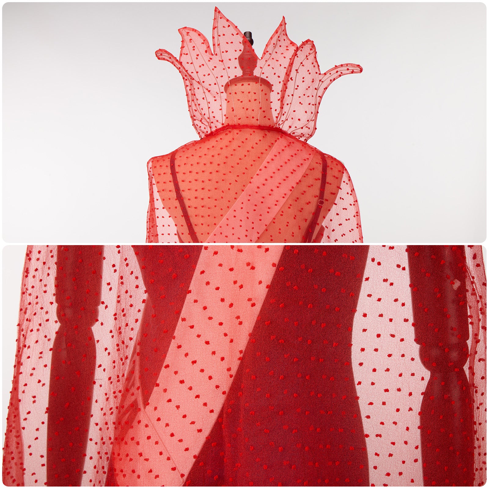 Beetlejuice Miss Argentina Cosplay Costume Red Gauze Dress for Women
