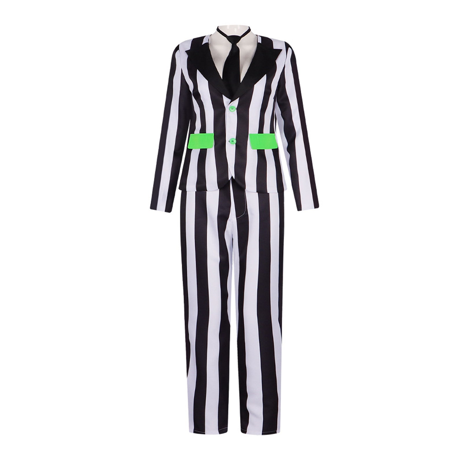Beetlejuice Costume Female Black and White Striped Suit at AwwwCos