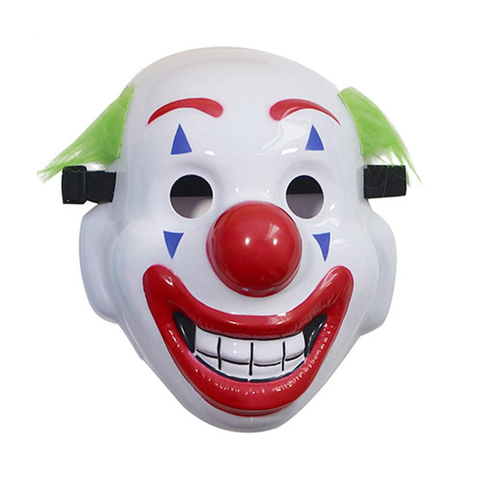 Clown Cosplay Costume Adult Jumpsuit Red Nose Mask Halloween Funny Fac
