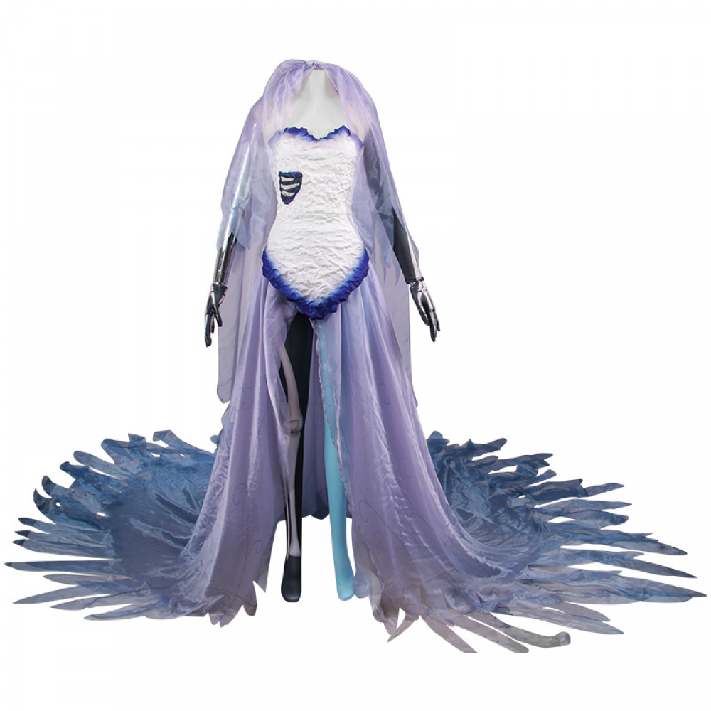 Movie Corpse Bride Cosplay Costume Emily Wedding Dress Ghost Bride Out