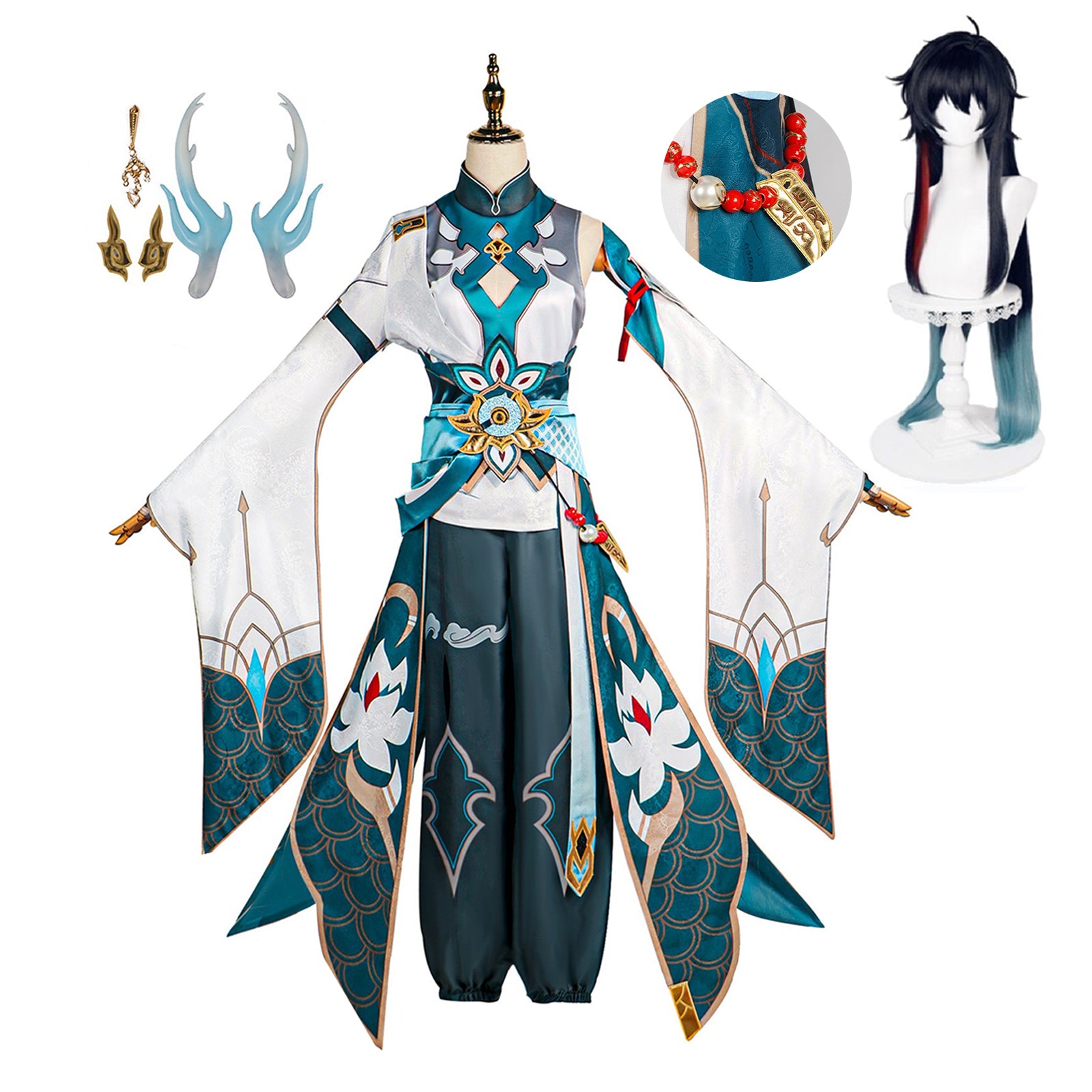 Game Dan Heng Costume Game Honkai Star Rail Cosplay Danheng Outfit Wig