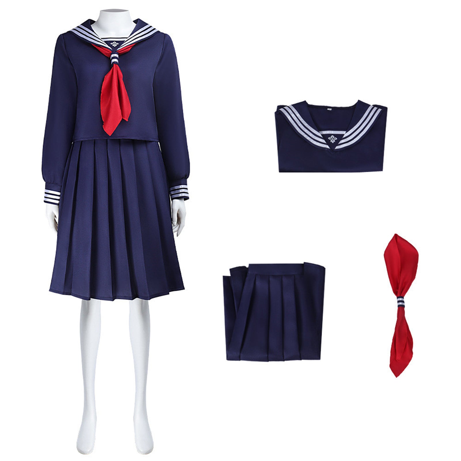 Female Game Silent Hill Shimizu Hinako Cosplay Costume Navy Blue Sailo