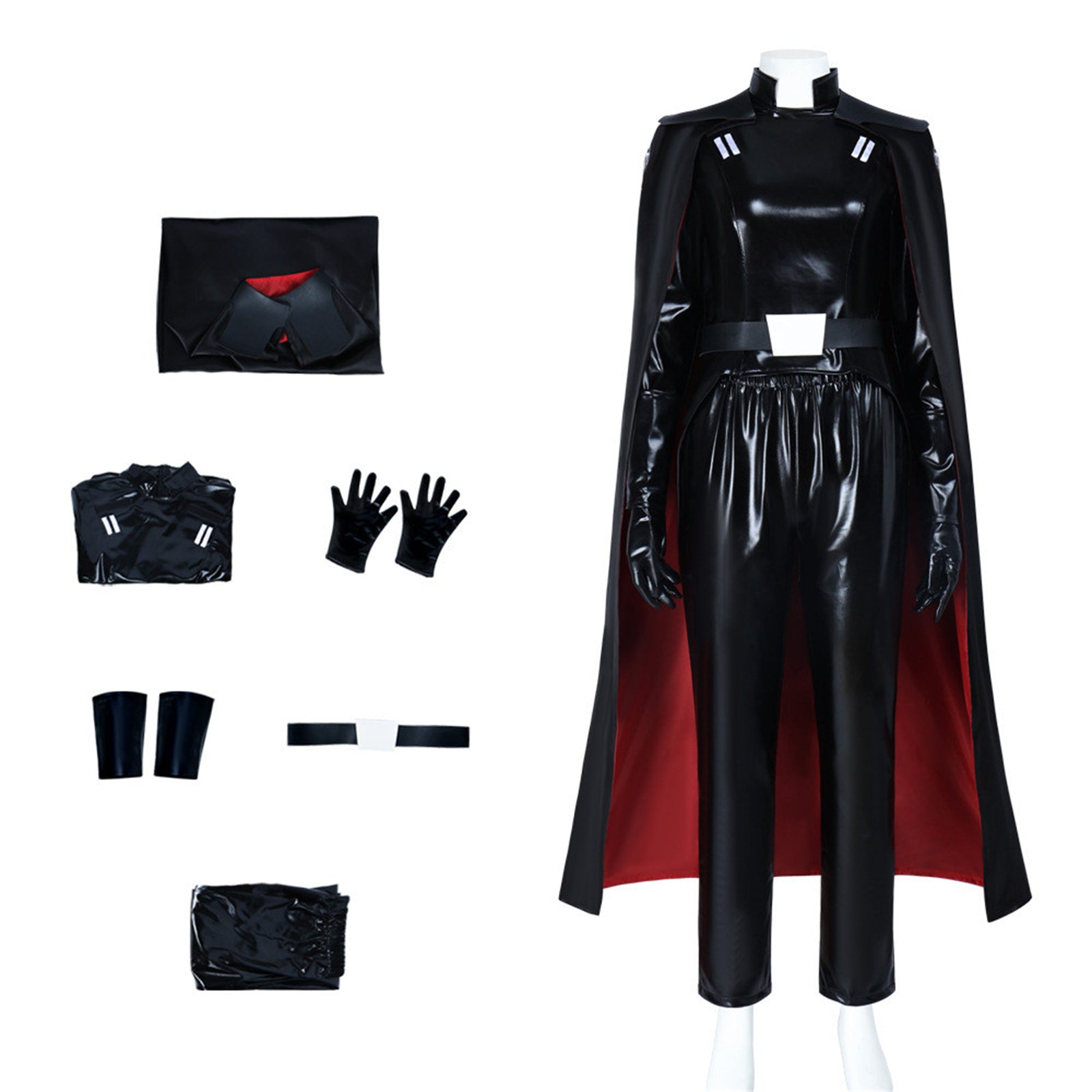Film Star Wars The Sith Cosplay Costume Faux Leather Outfit Cloak