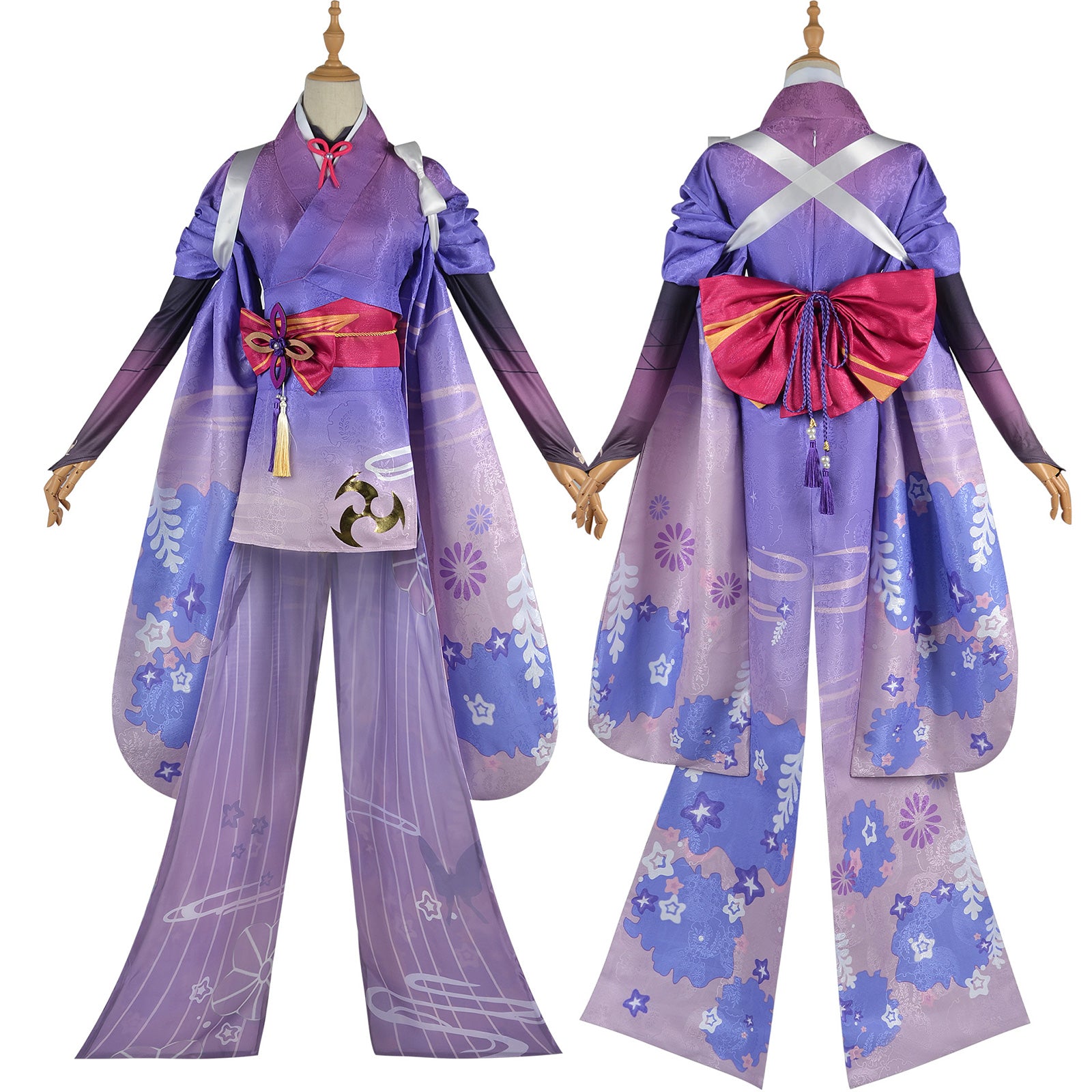 Game Genshin Impact Raiden Shogun Cosplay Costume Kimono Dress Robe Wi