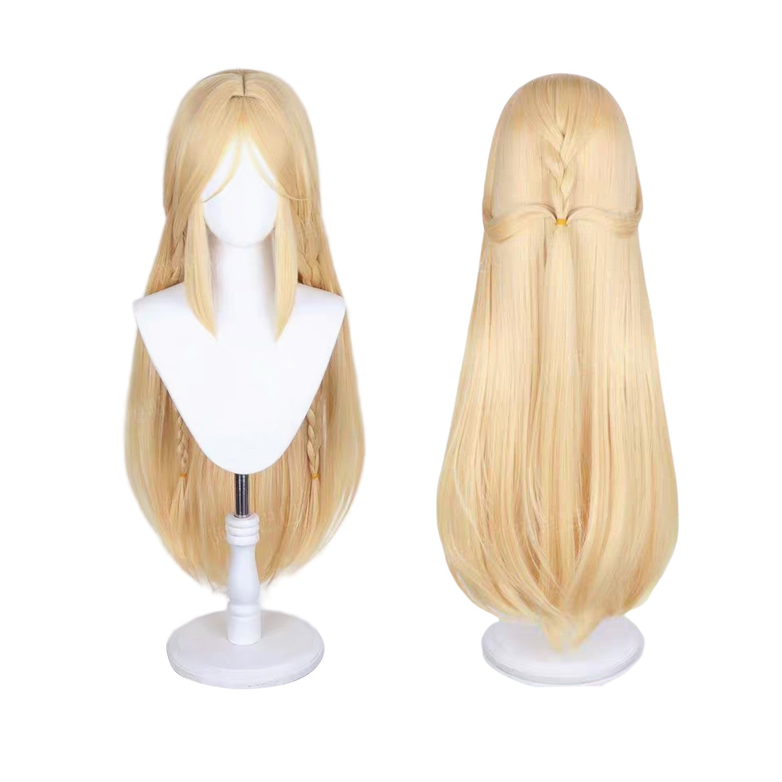 Game Wuthering Waves Phoebe Cosplay Hair Flaxen Wig With Pigtail