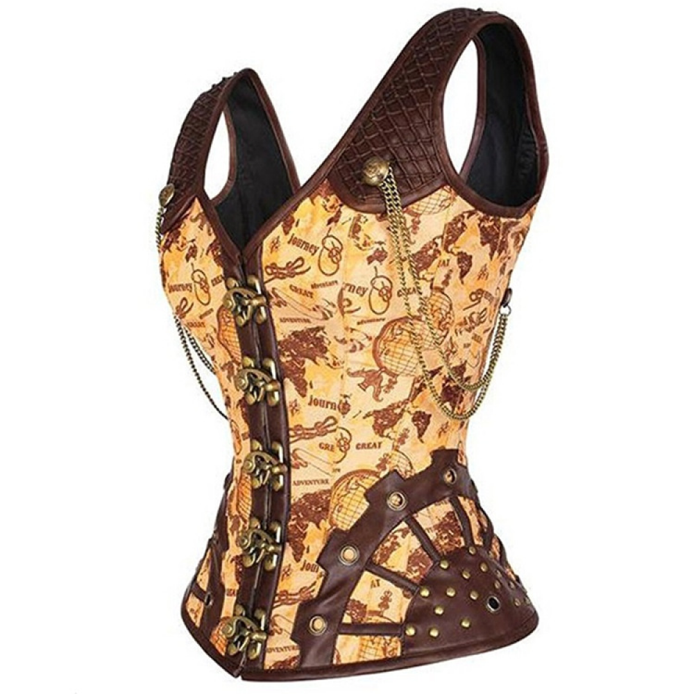 Gothic Steampunk Hourglass Body Shaper Bustier Exotic Corset Lace Up T