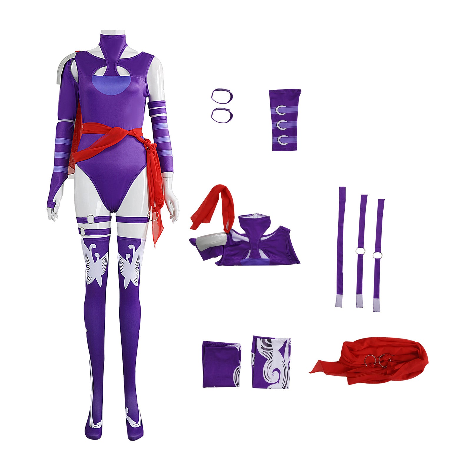Halloween Party Purple Jumpsuit Psylocke Cosplay Costume