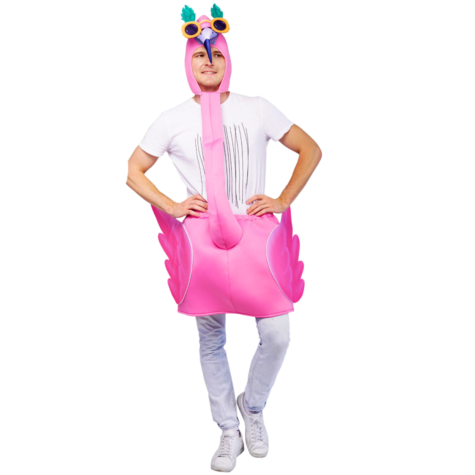 Halloween Stage Carnival Funny Party Pink Flamingo Cosplay Costume