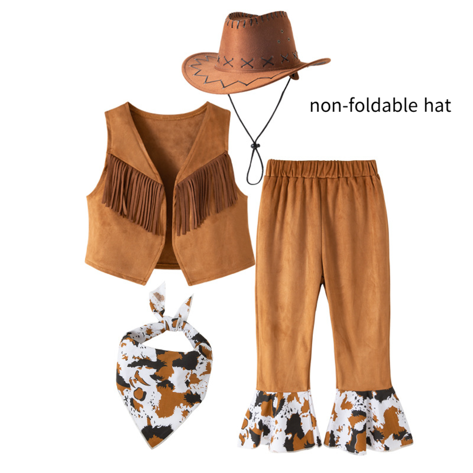 Kids Tassel Vest Activity Performance Western Denim Cosplay Costume