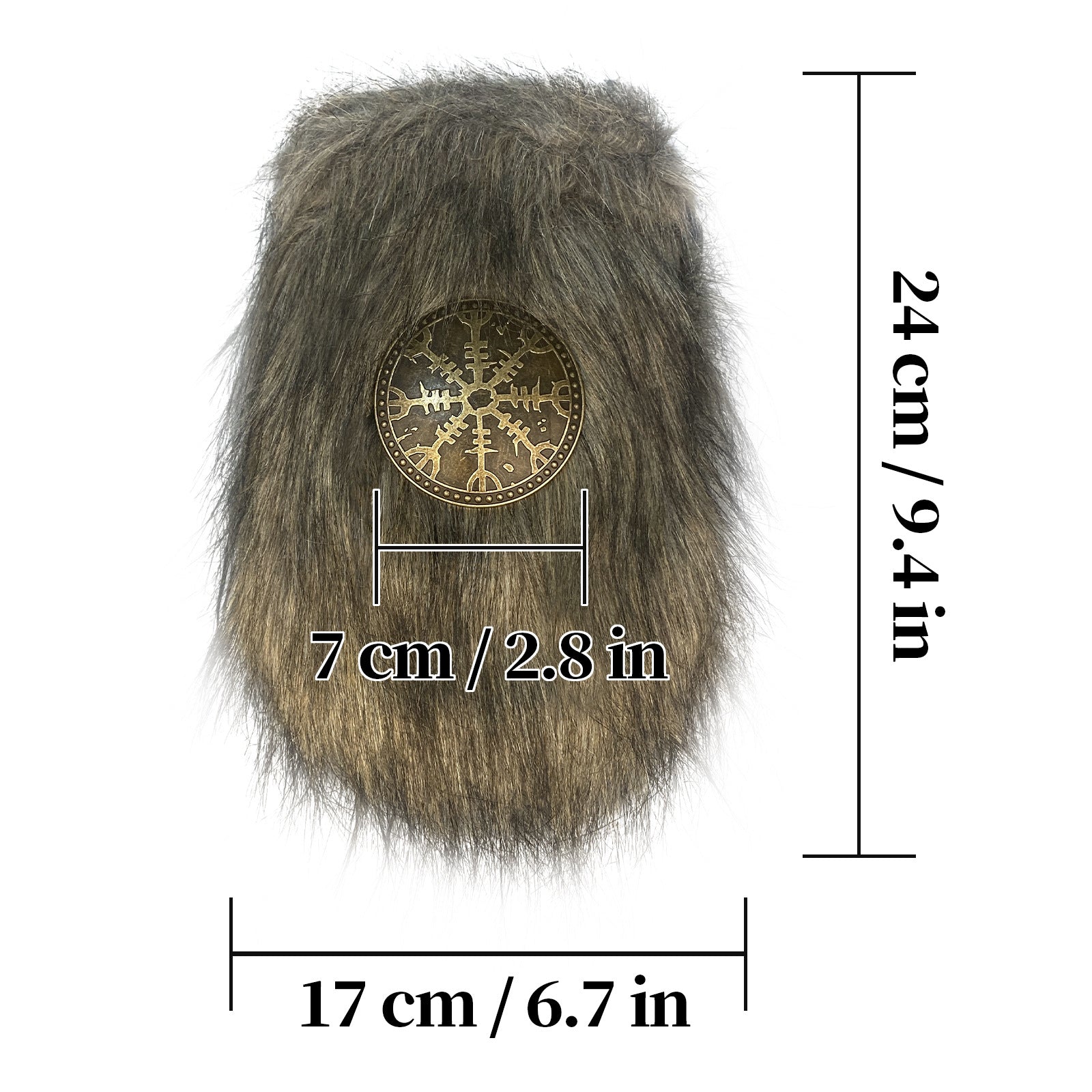 Medieval Viking Cosplay Prop Drawstring Purse Thick Fur Fluffy Waist B