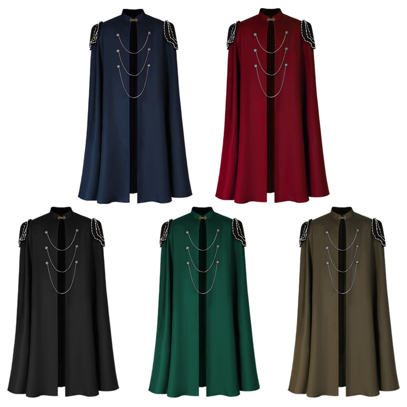 Men Renaissance Palace Cosplay Cloak Medieval Court Cape