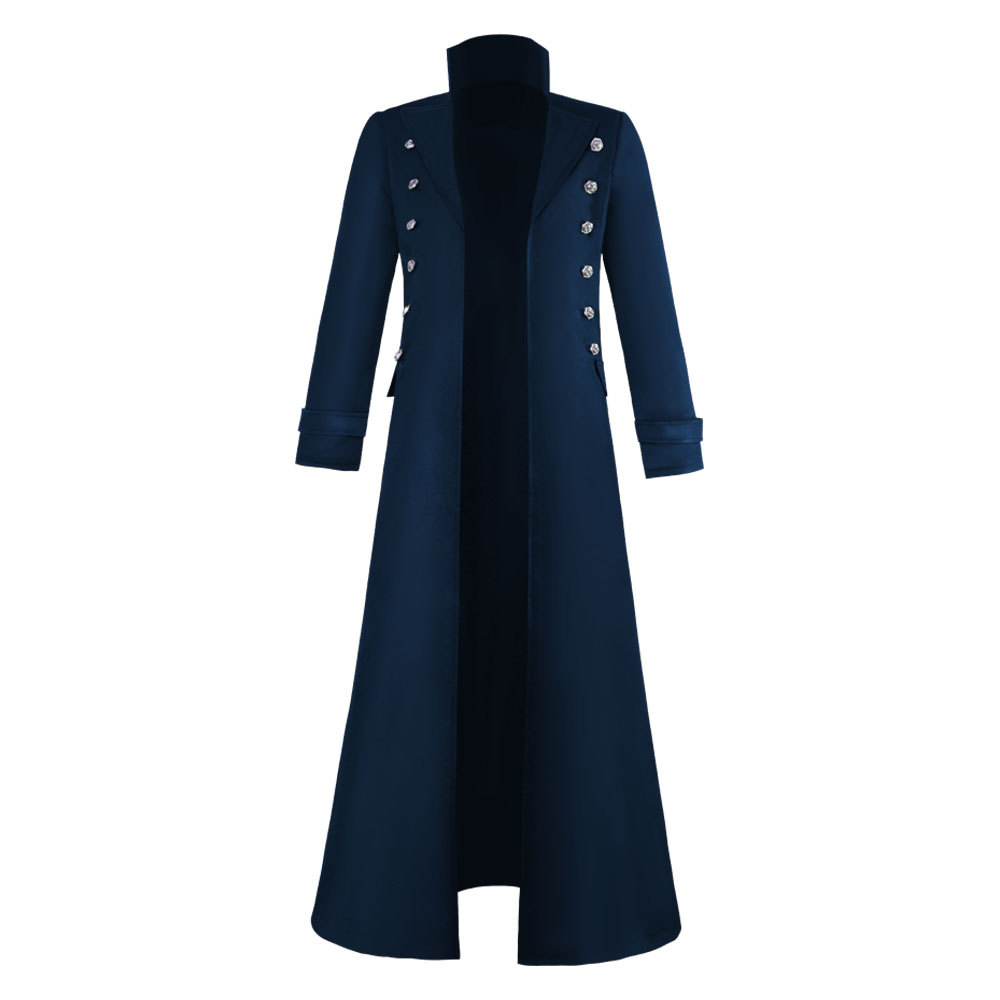 Men Steampunk Gothic Tailcoat Victorian Stage Frock Uniform Coat Costu