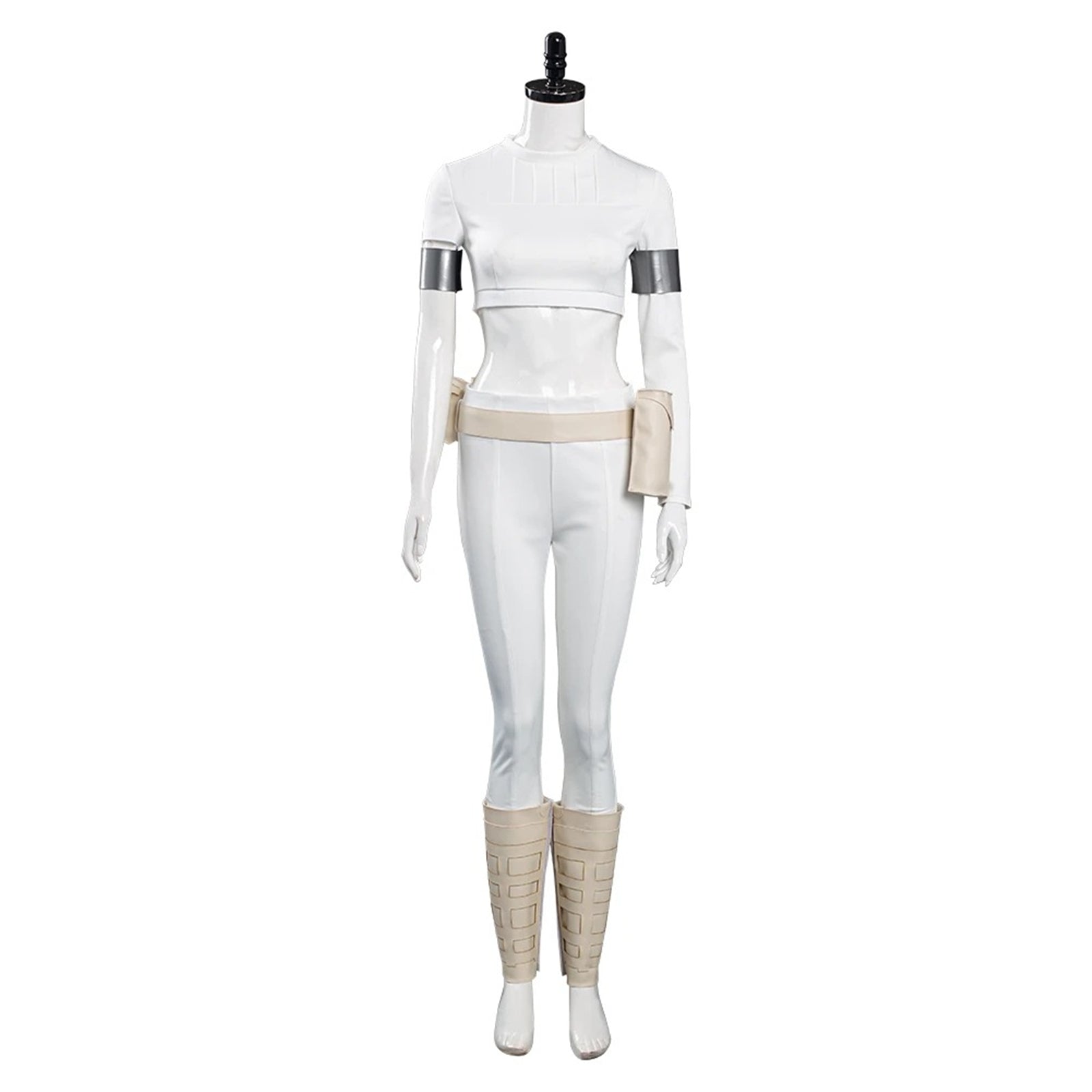 Star Wars Padme Amidala Costume Women White Combat Suit Tight Fitting
