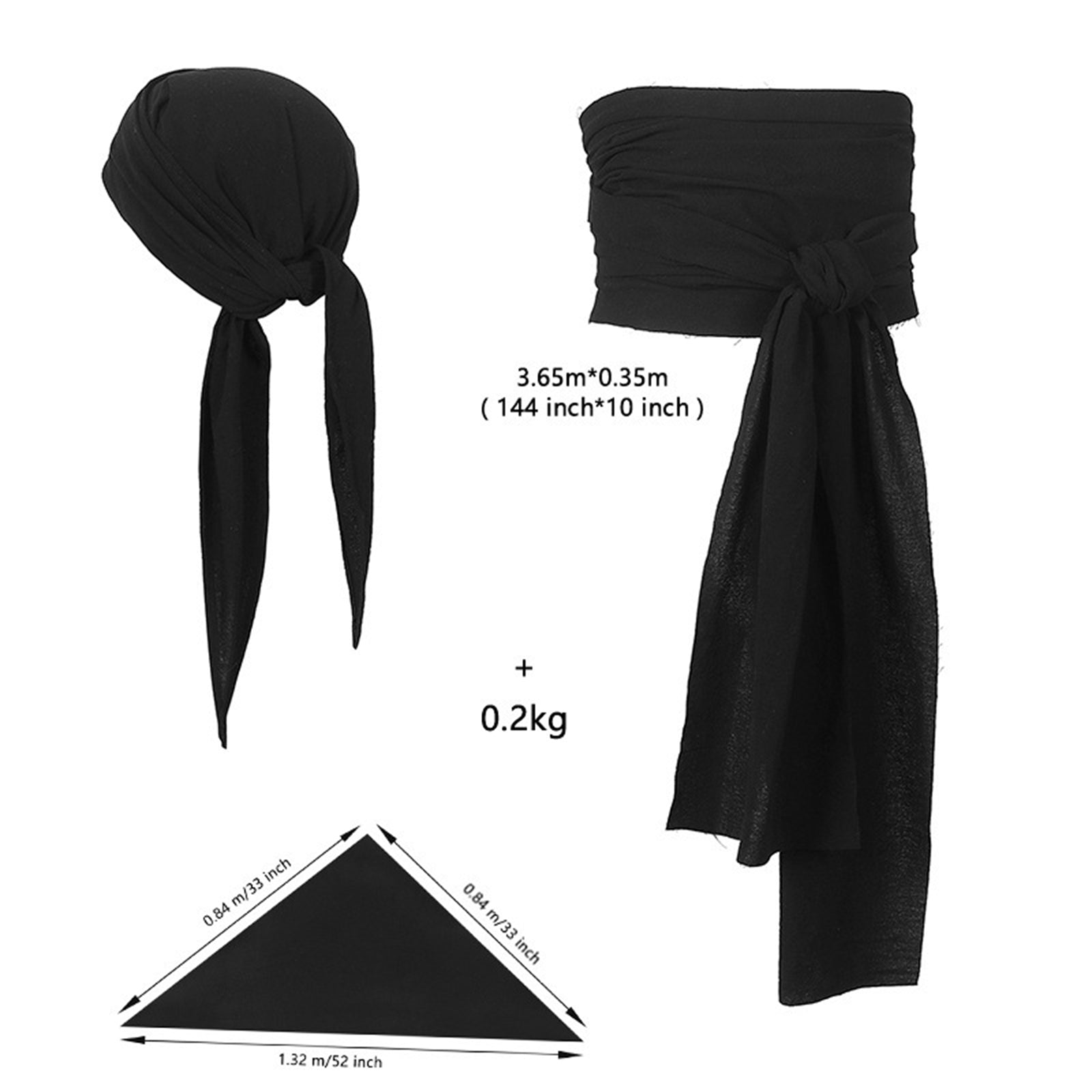 Vintage Medieval Pirate Viking Knight Cosplay Triangle Headscarf Belt