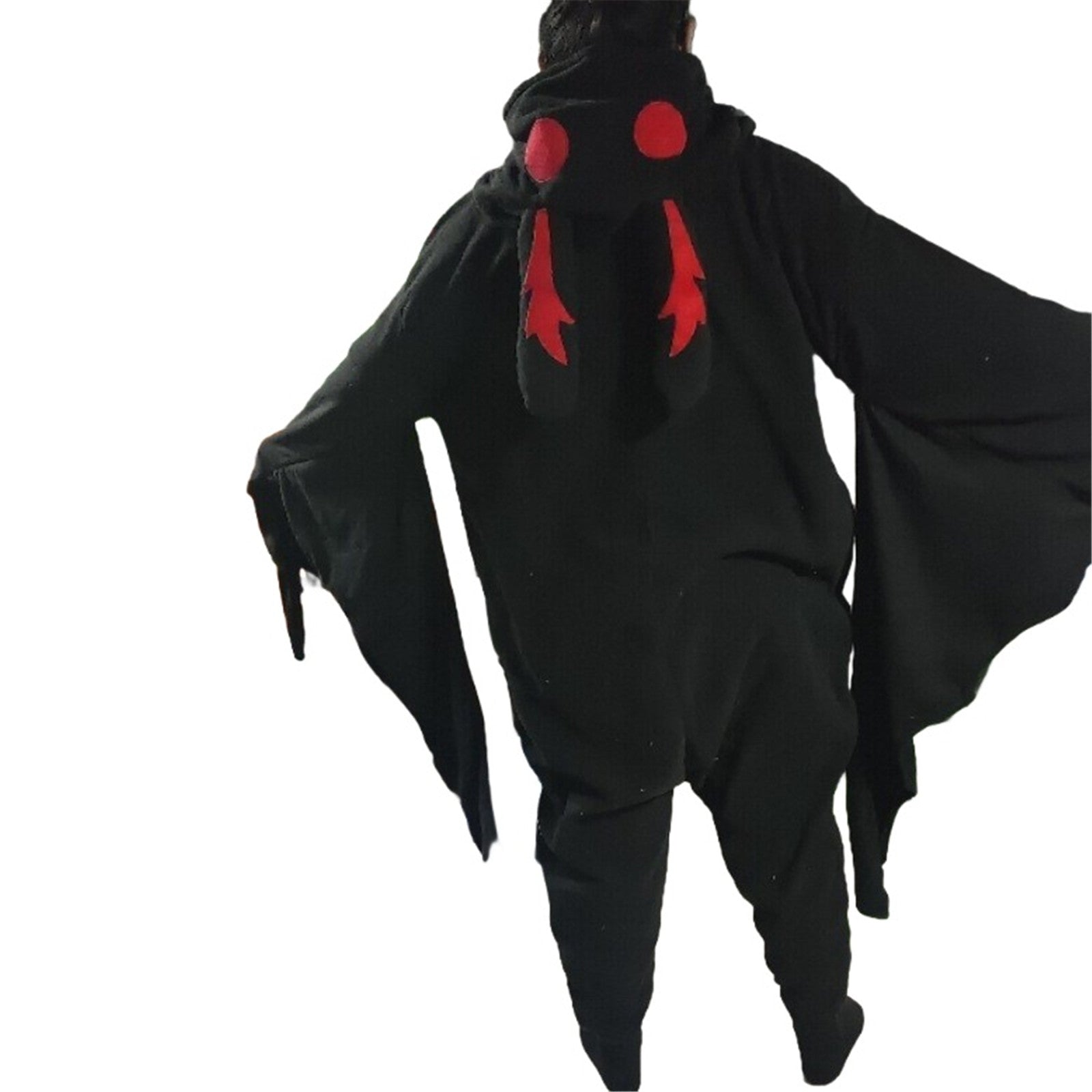 Women Men Mothman Funny Animal Cosplay Costume Polar Fleece Hooded Clo